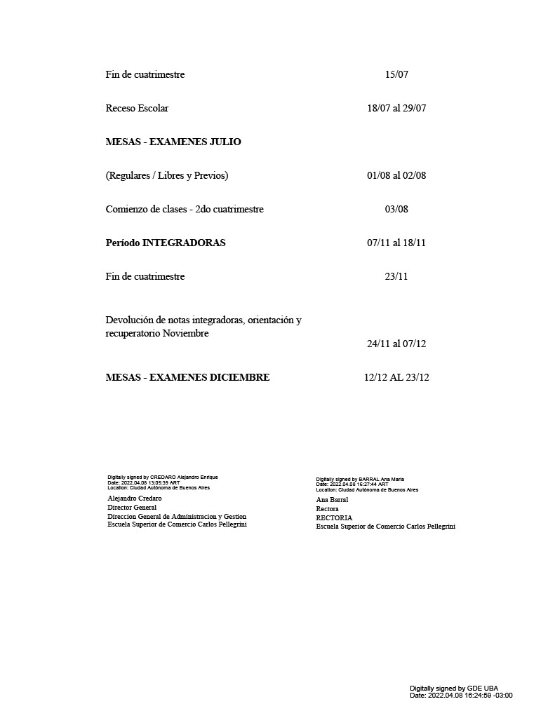 Calendario Académico